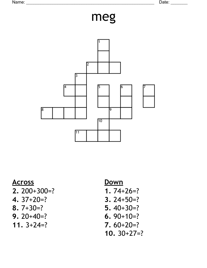 Meg Crossword WordMint