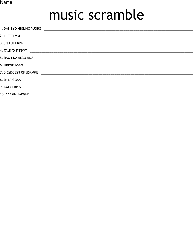 music scramble - WordMint