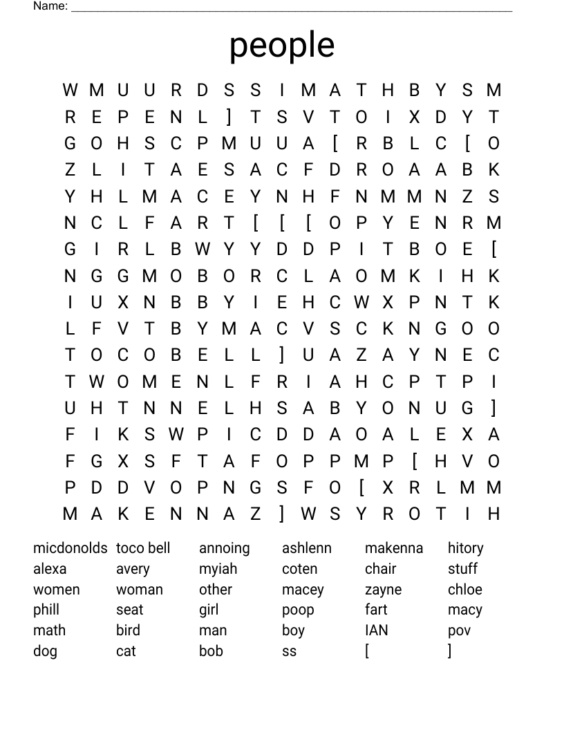 people Word Search - WordMint