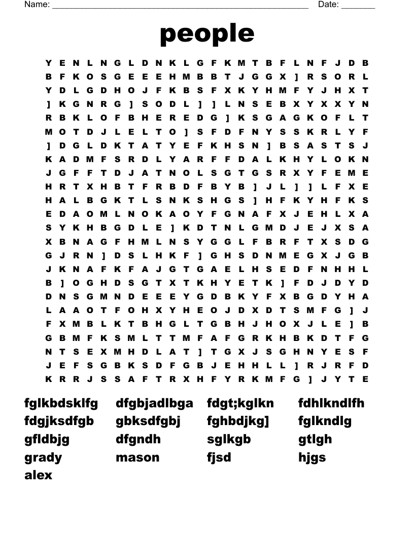 people Word Search - WordMint