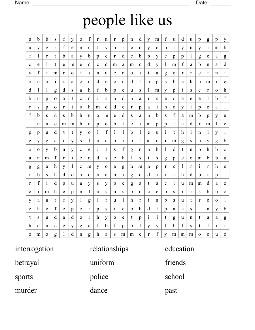 people like us Word Search - WordMint