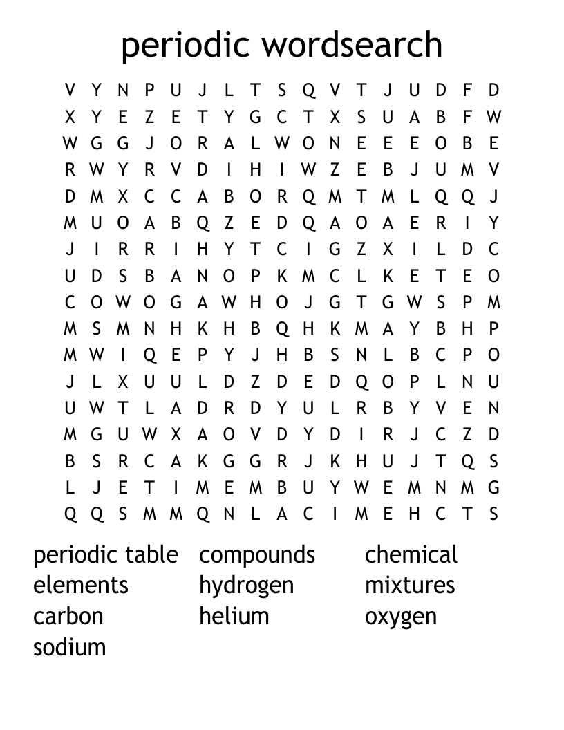 periodic wordsearch - WordMint