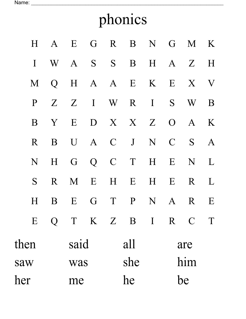phonics Word Search - WordMint