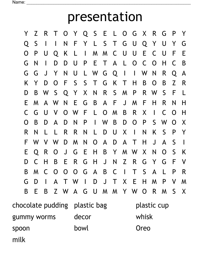 Presentation Word Search WordMint