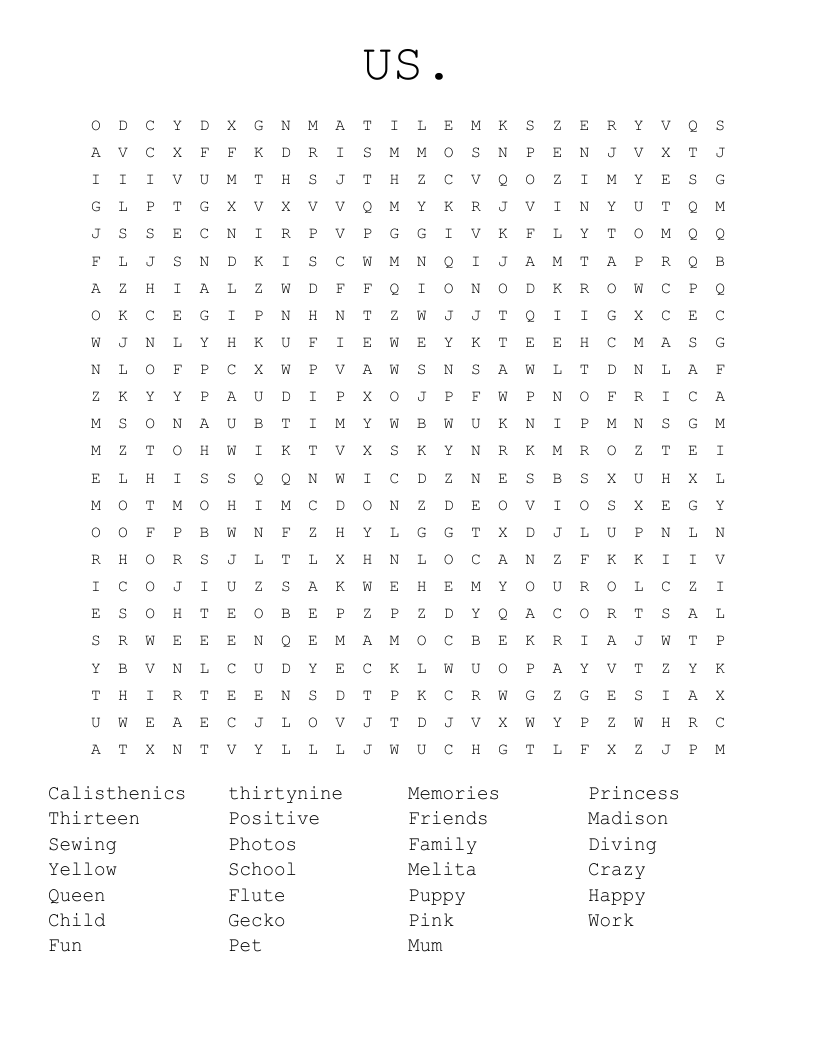US. Word Search - WordMint