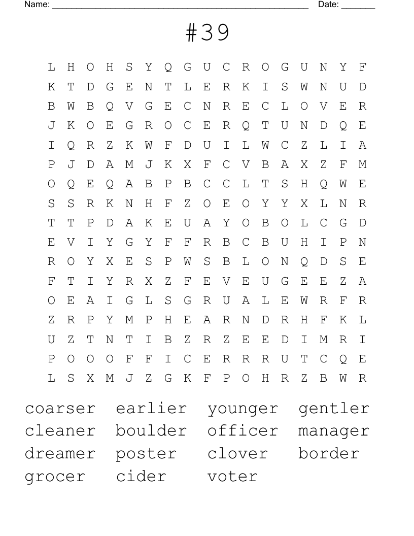 #39 Word Search - WordMint