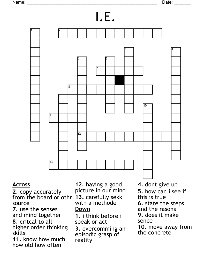 I.E. Crossword - WordMint
