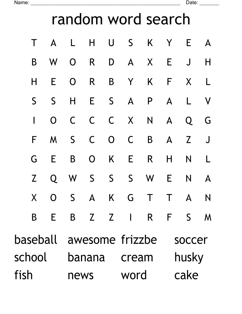 Random Word Search WordMint