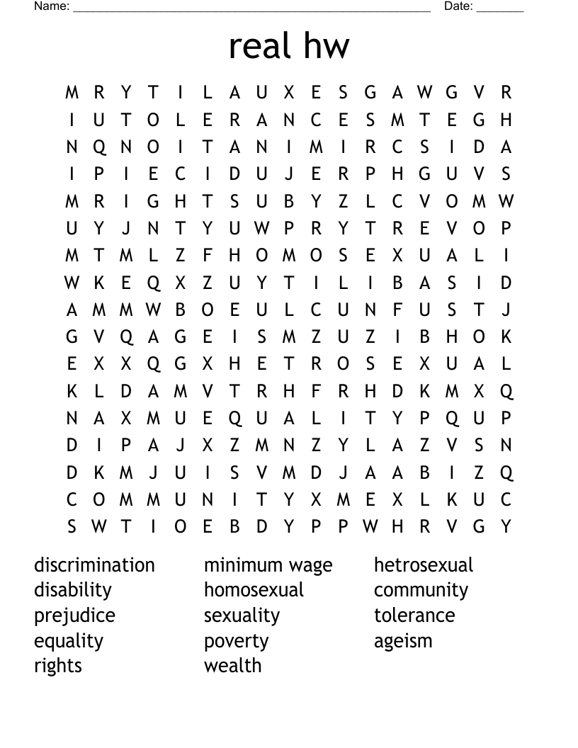 real hw Word Search - WordMint