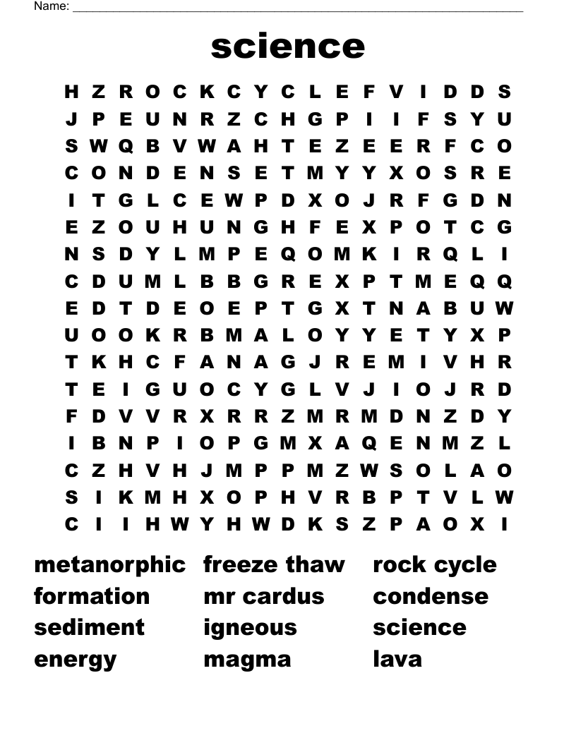 science Word Search - WordMint