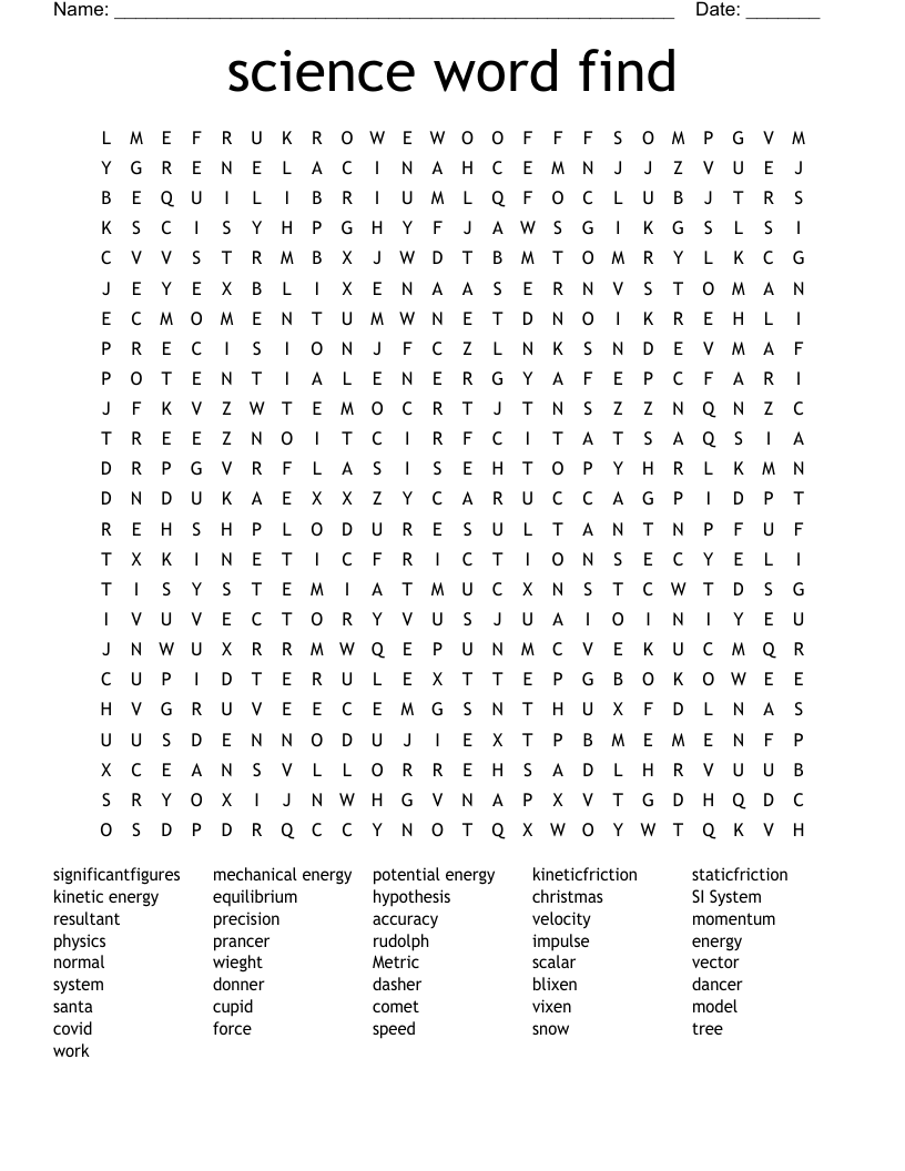 science word find Word Search - WordMint