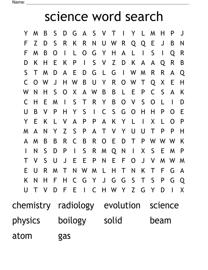science word search - WordMint