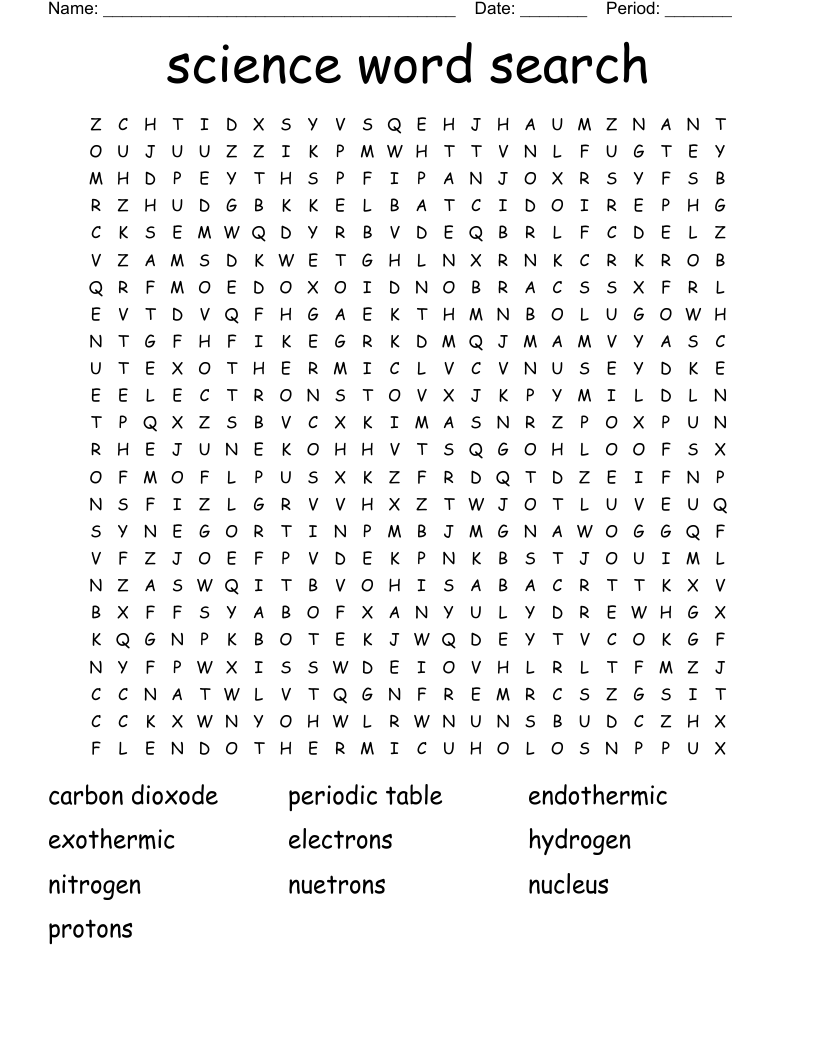 science word search - WordMint