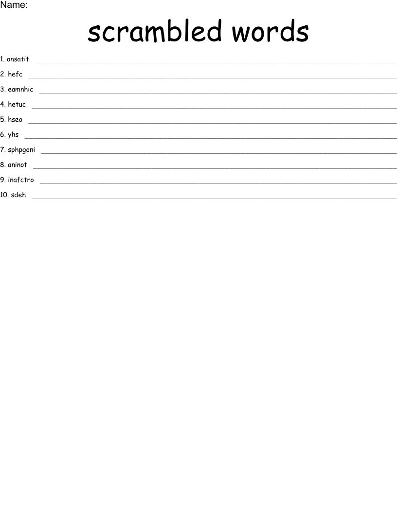 scrambled words - WordMint