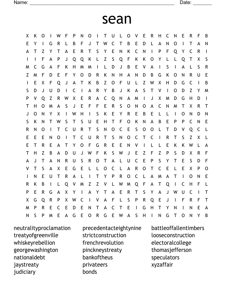 sean Word Search - WordMint