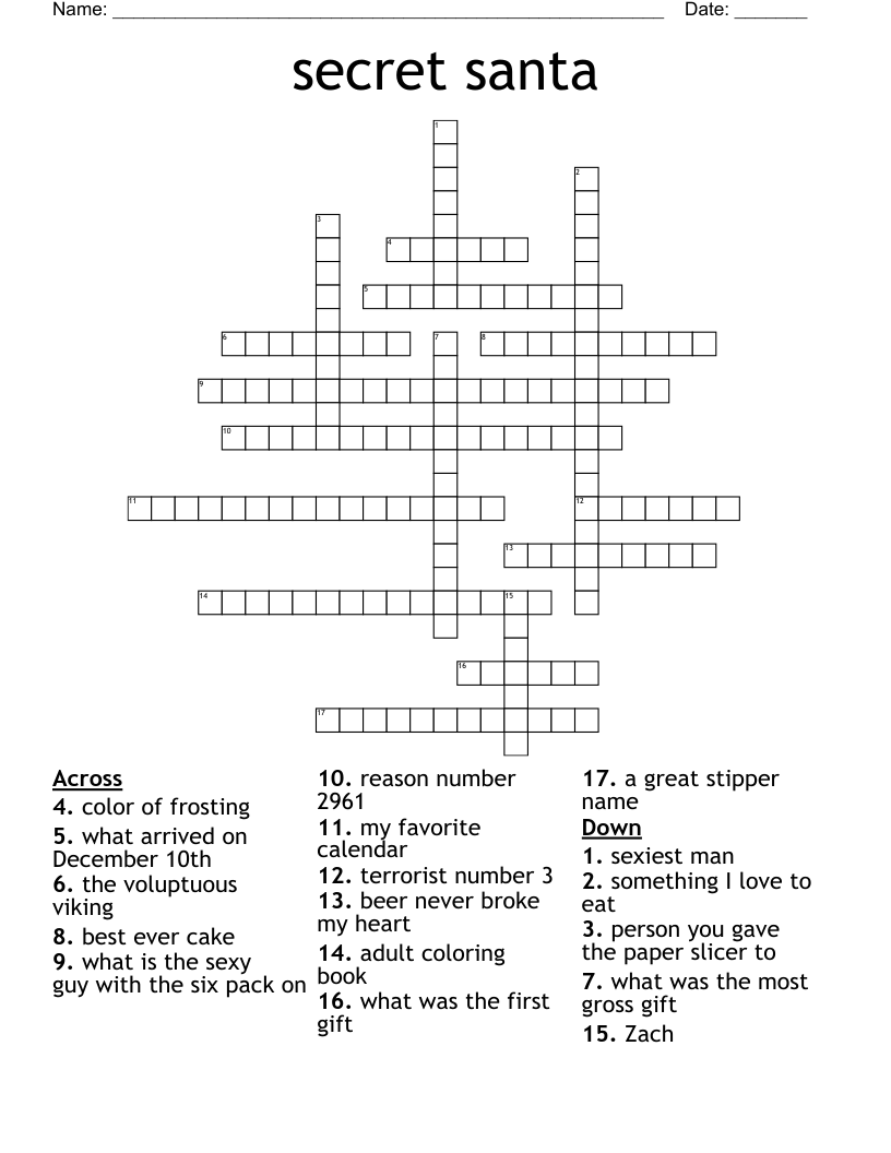 secret santa Crossword - WordMint