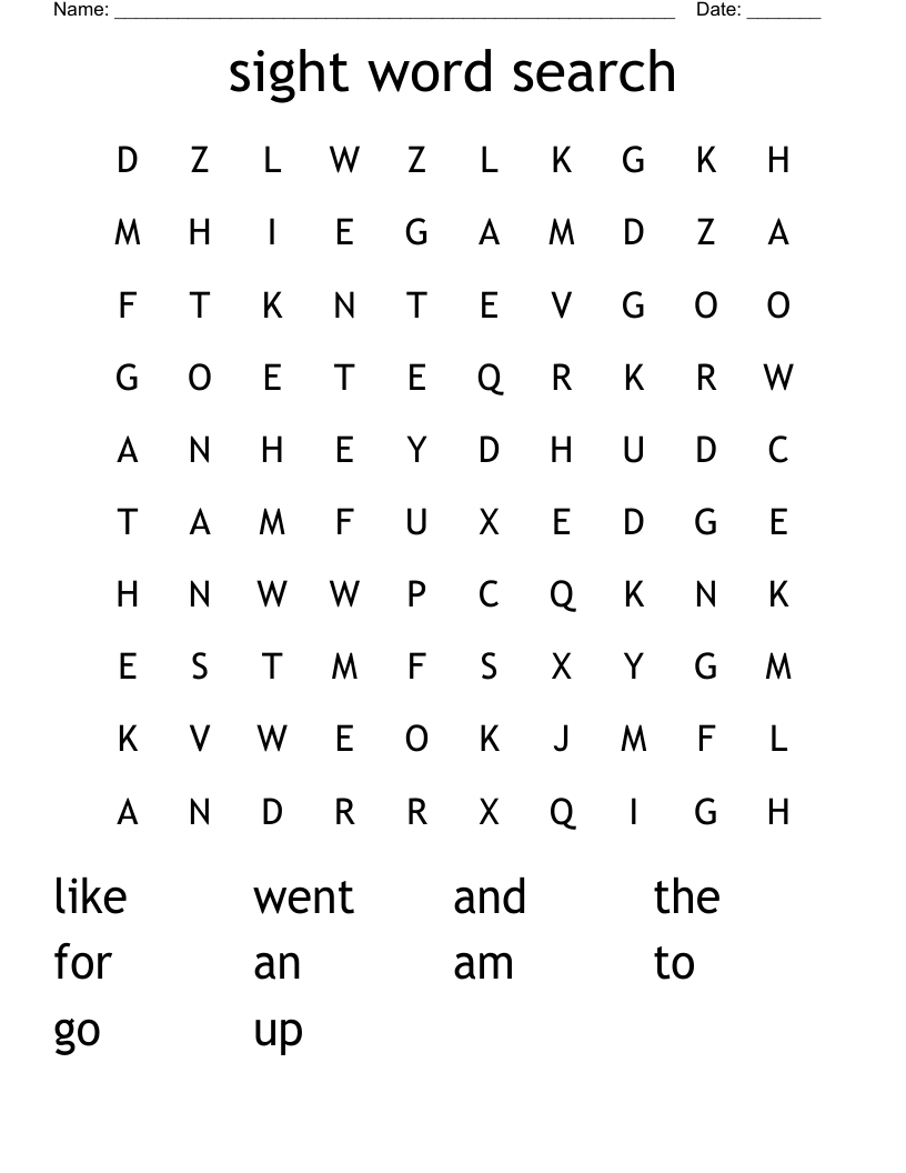 sight word search - WordMint