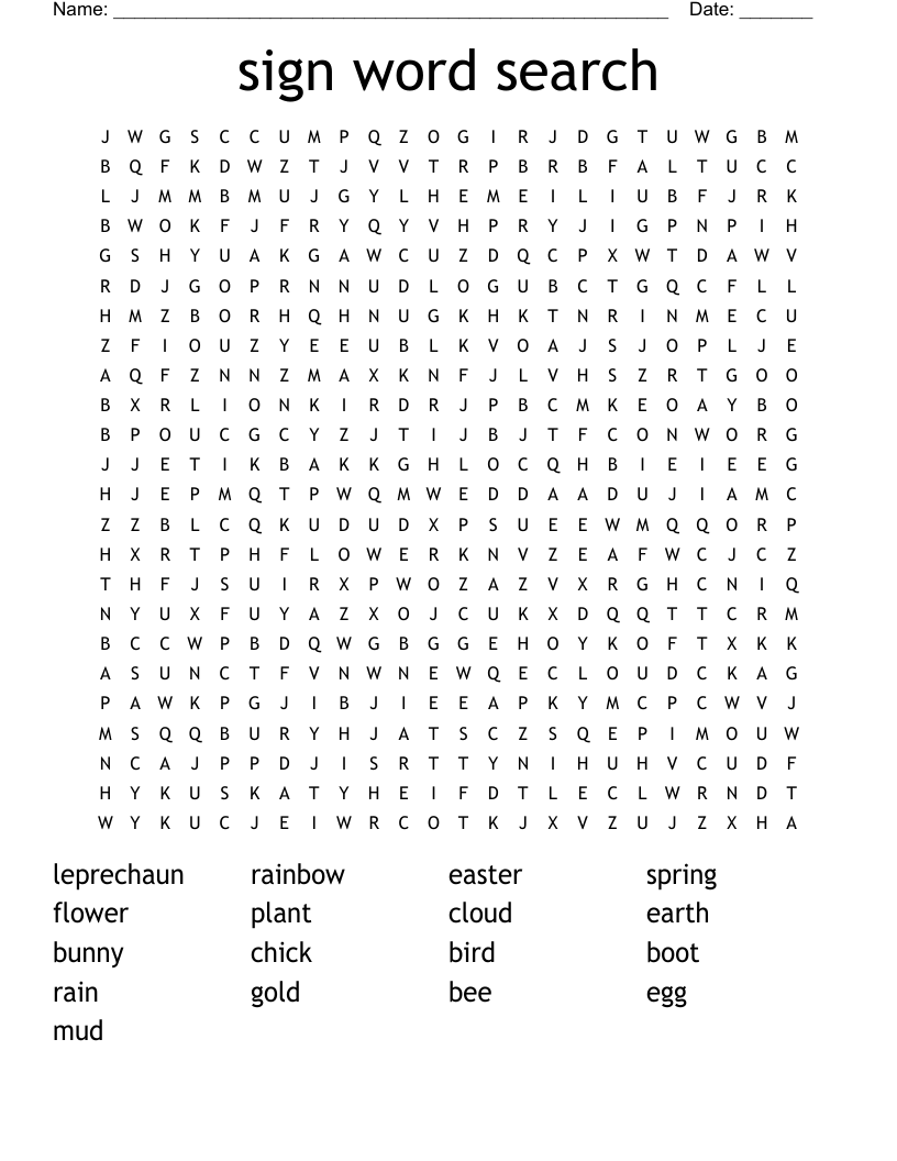 sign word search - WordMint