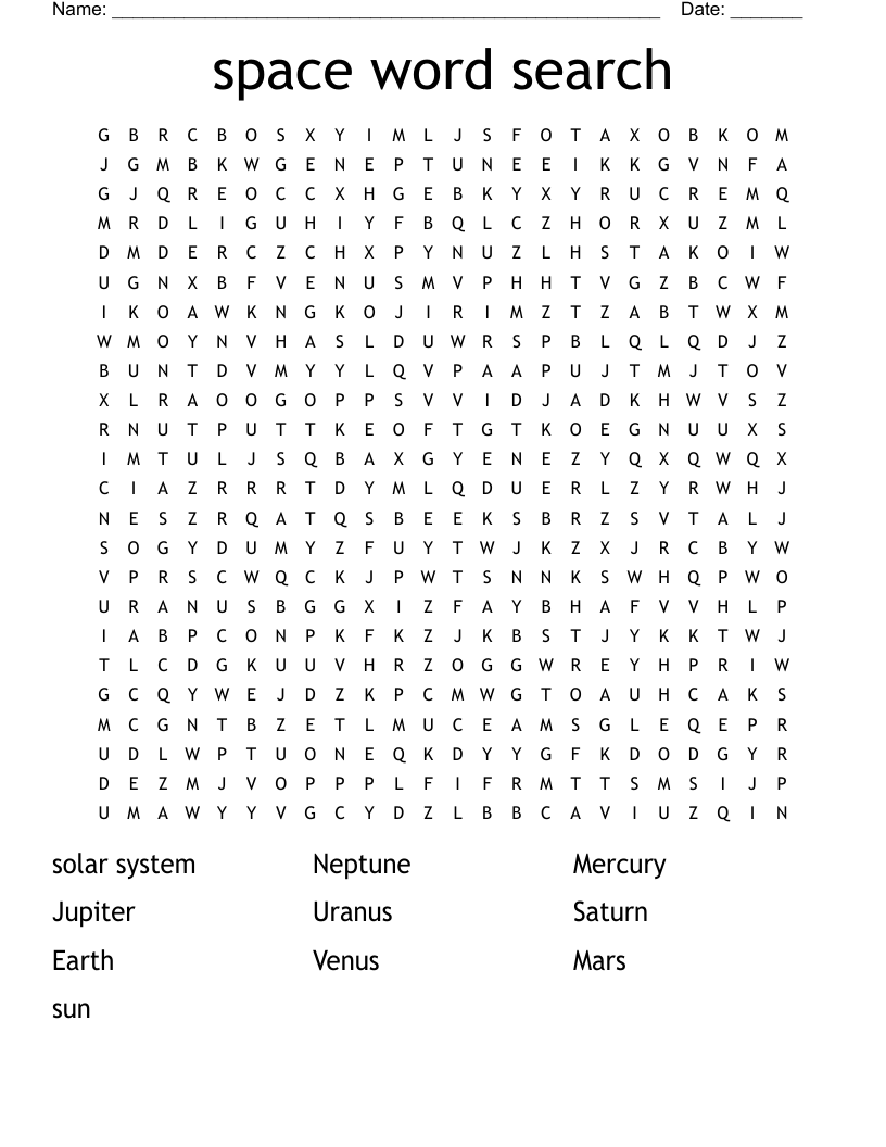 space word search - WordMint