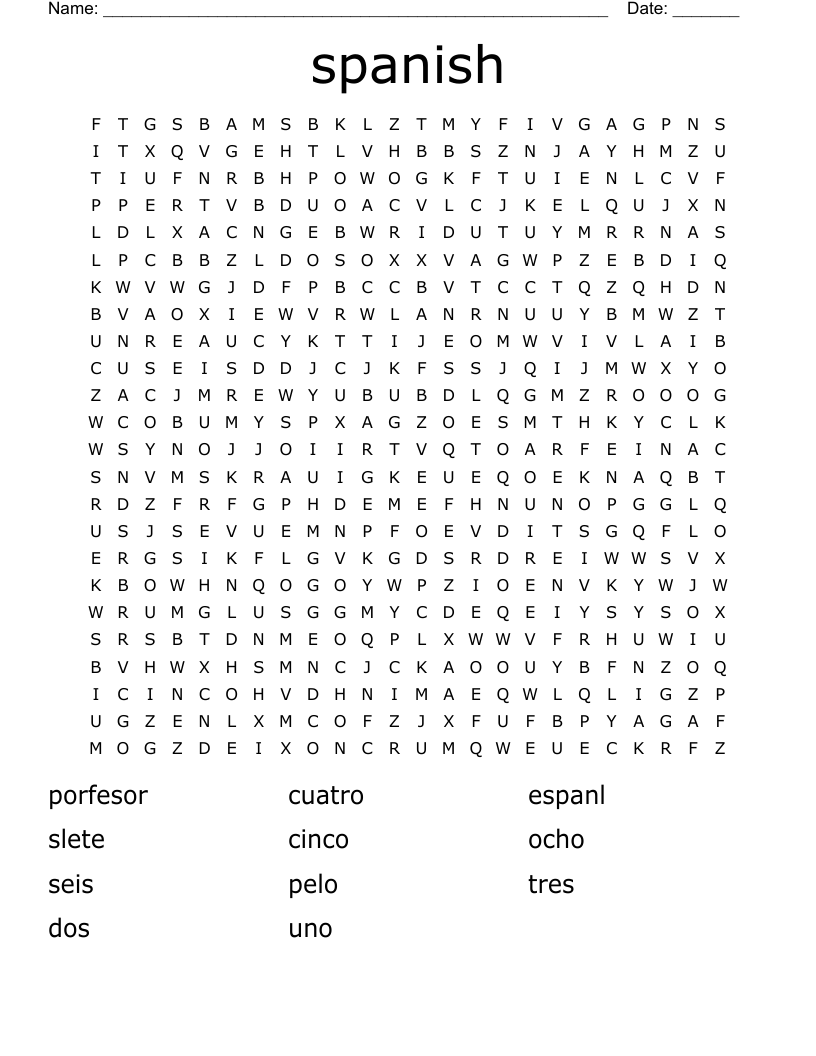 spanish Word Search - WordMint