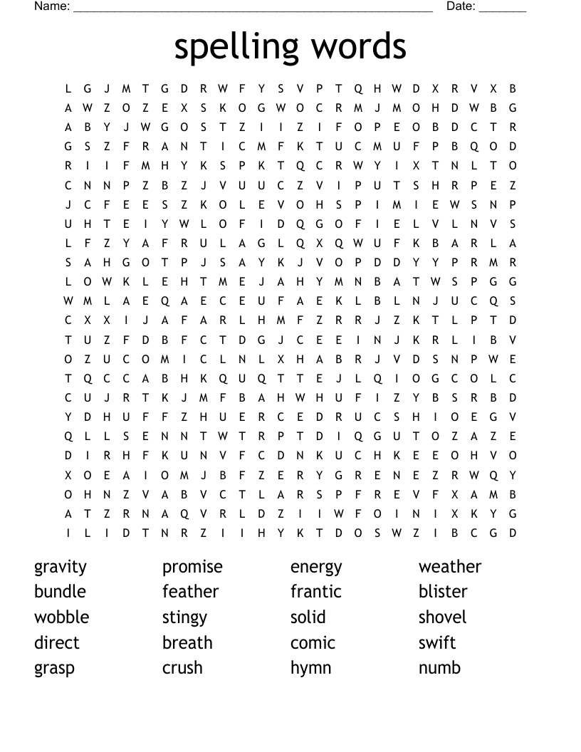 Spelling Words Word Search WordMint
