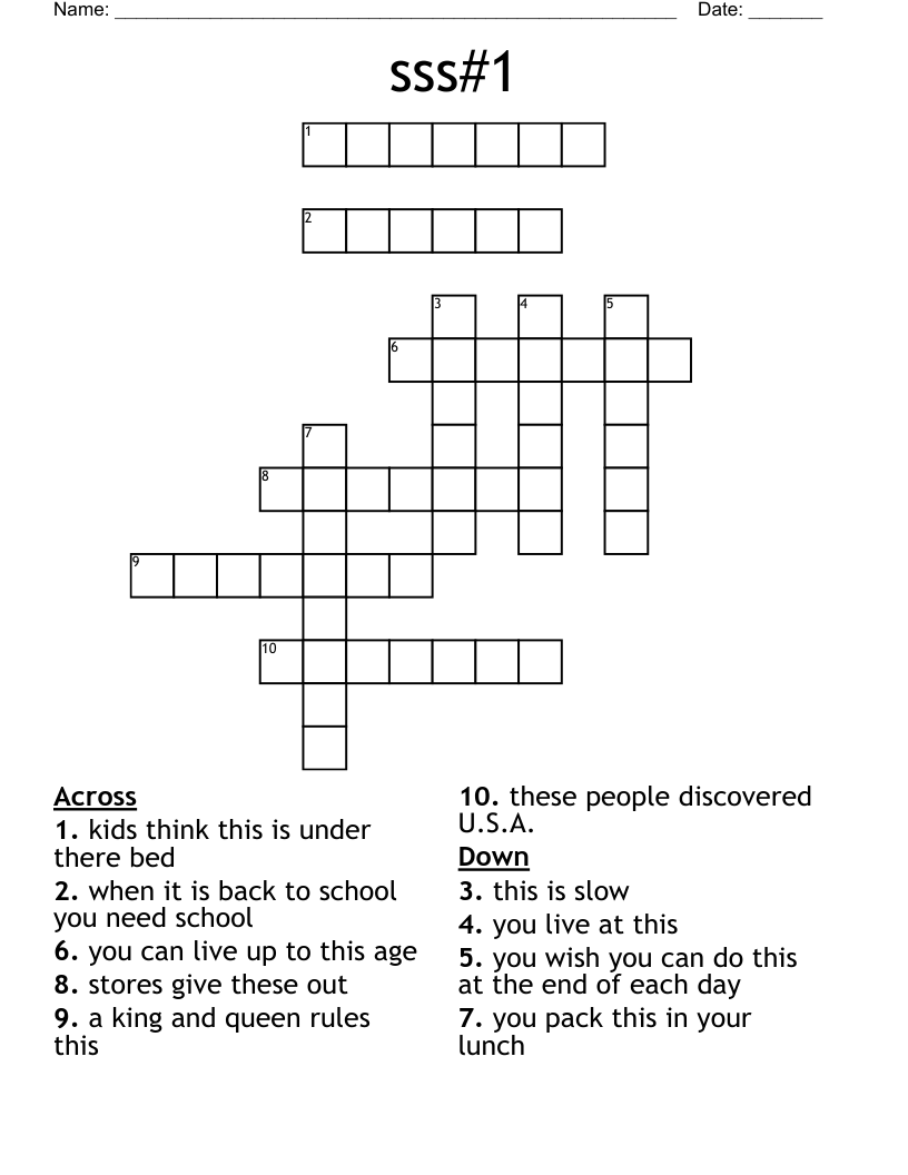 sss#1 Crossword - WordMint