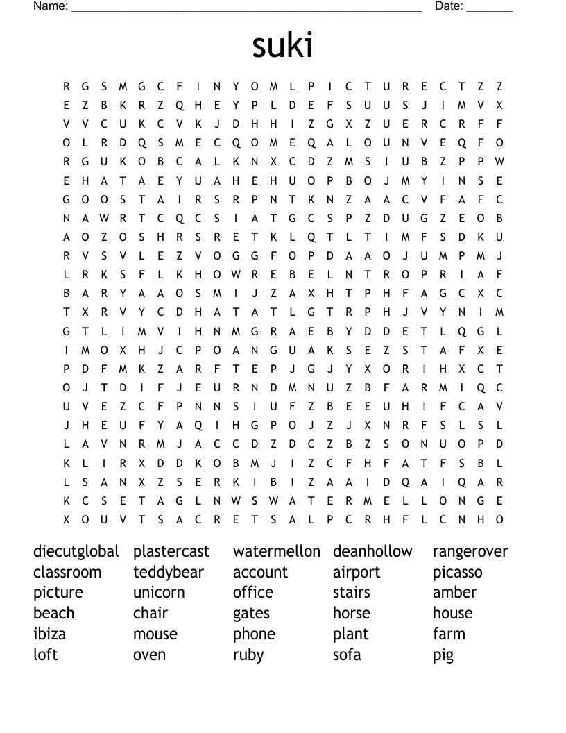 suki Word Search - WordMint