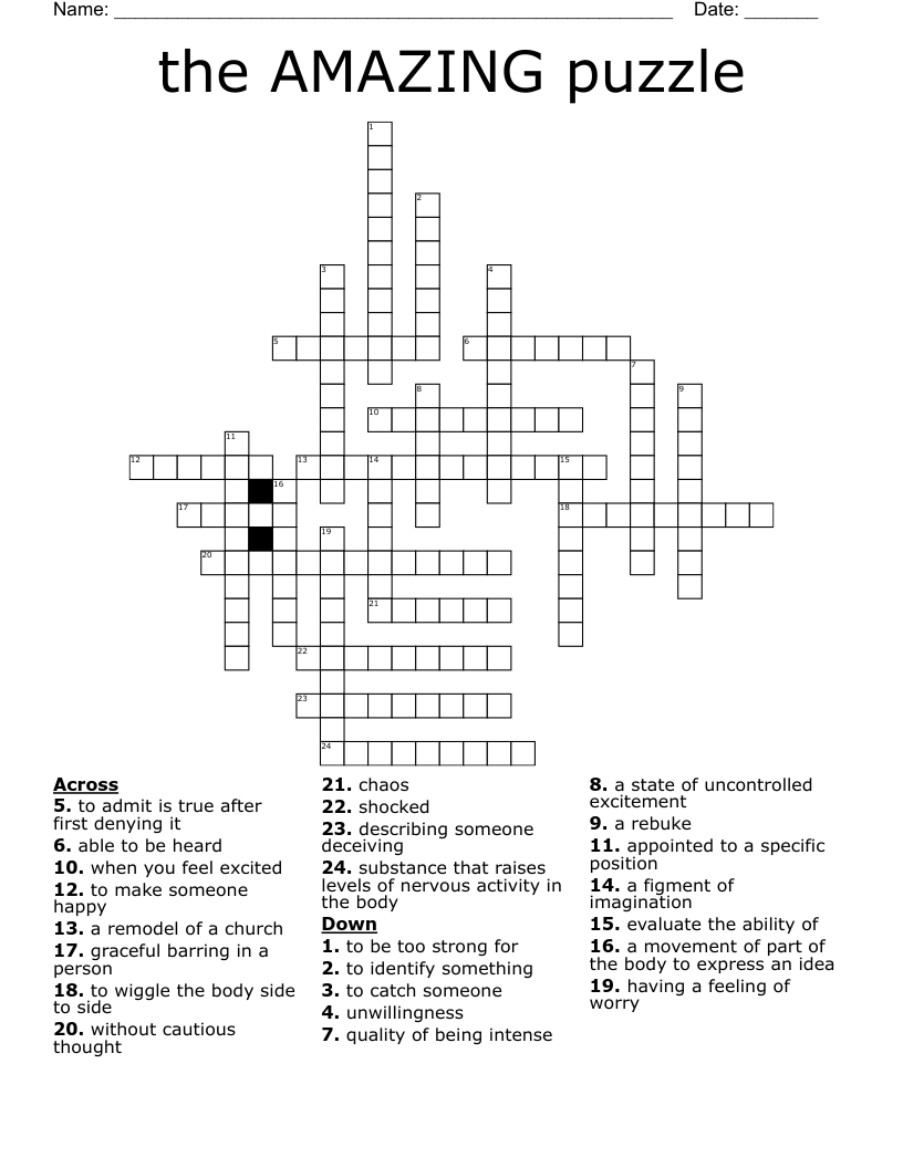 the AMAZING puzzle Crossword - WordMint