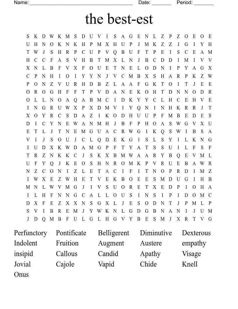 the best-est Word Search - WordMint