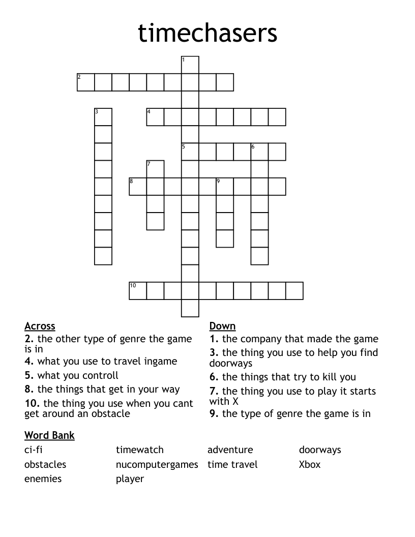 timechasers Crossword - WordMint