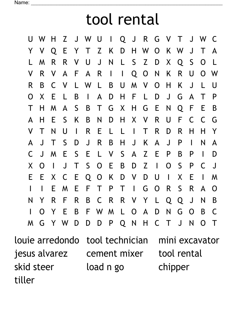 Tool Rental Word Search WordMint tool-rental-word-search-wordmint