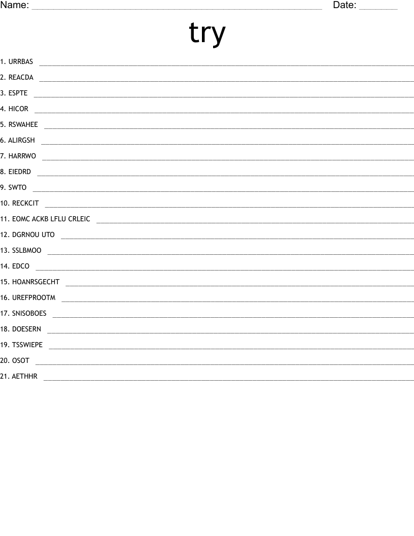 try Word Scramble - WordMint