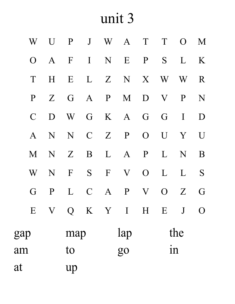 unit 3 Word Search - WordMint