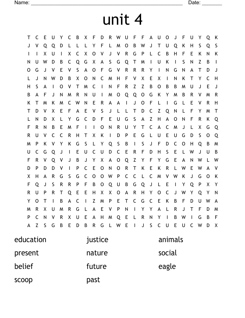 unit 4 Word Search - WordMint