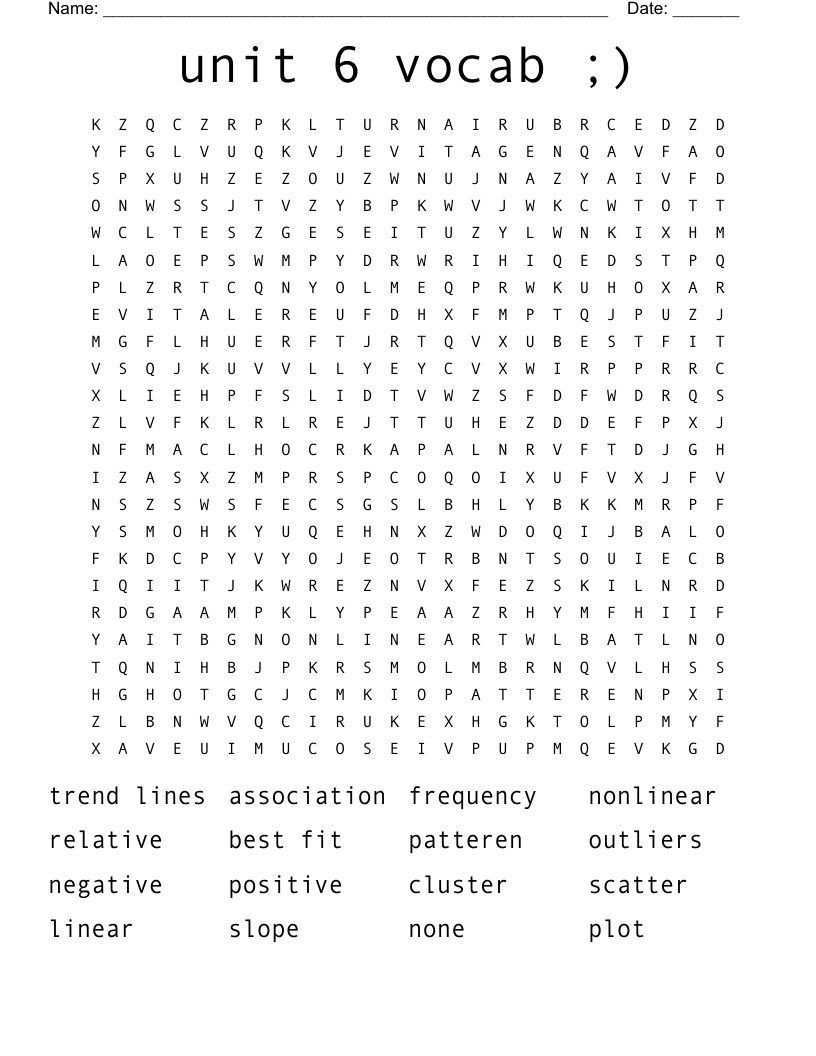 unit 6 vocab ;) Word Search - WordMint