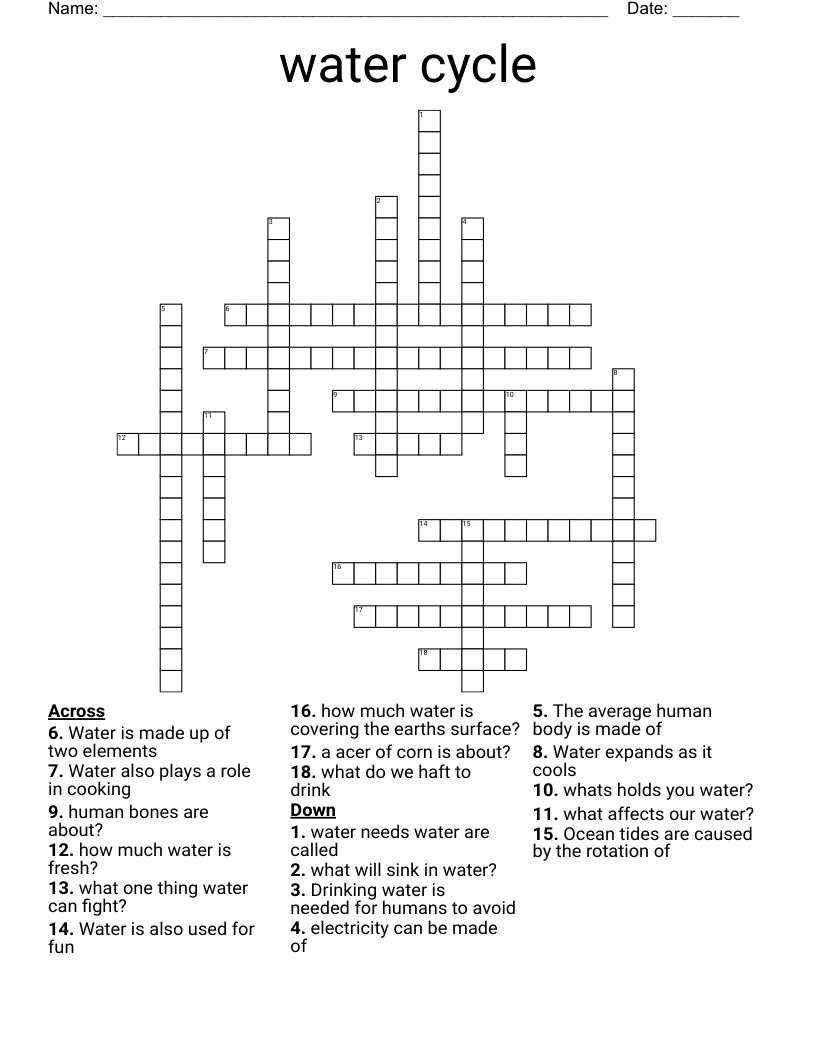 water cycle Crossword - WordMint