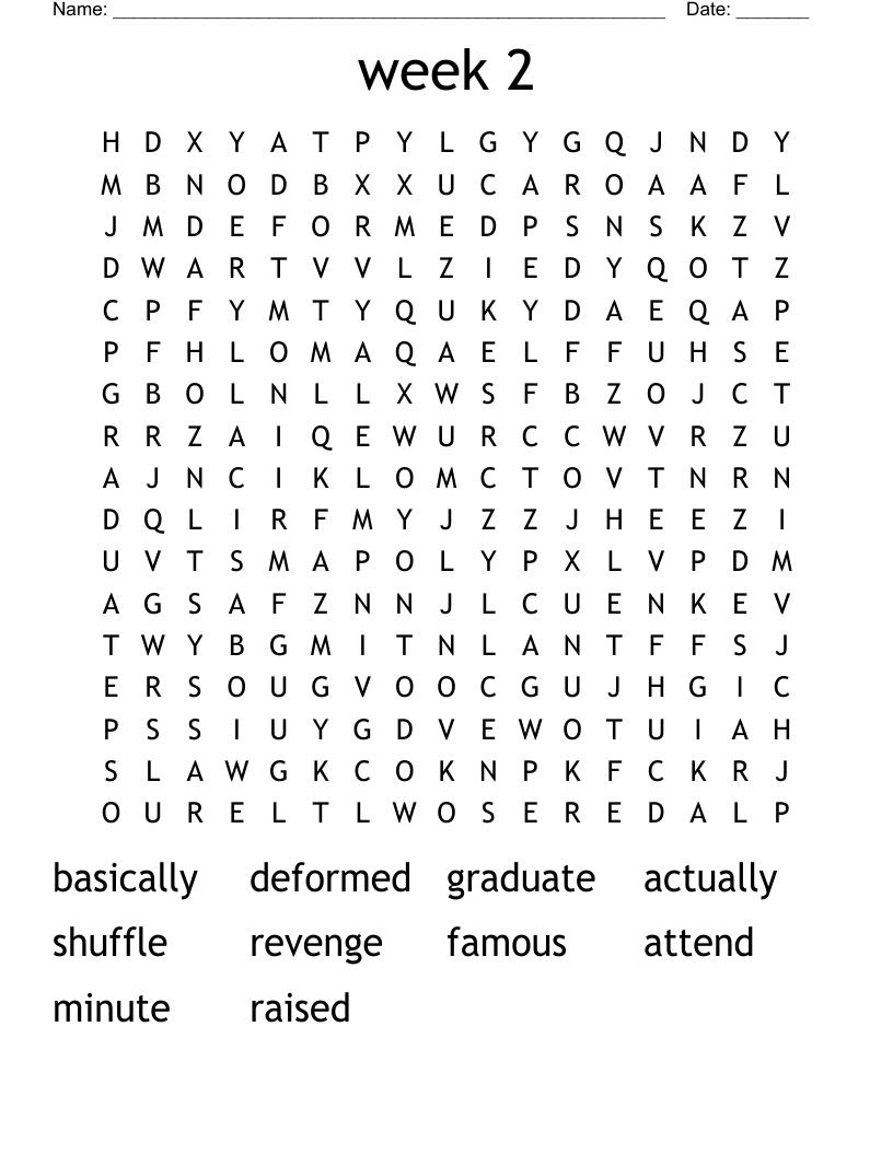 week 2 Word Search - WordMint