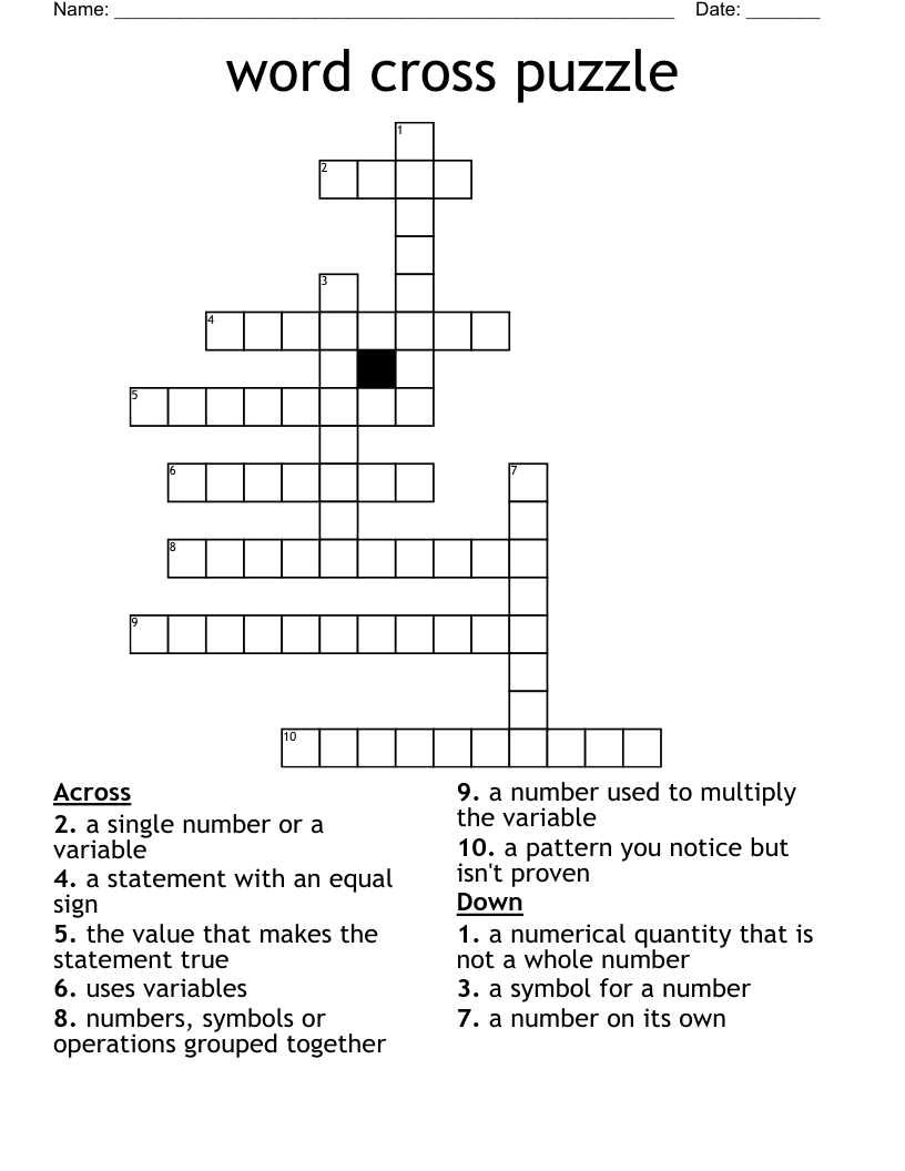 word cross puzzle Crossword - WordMint