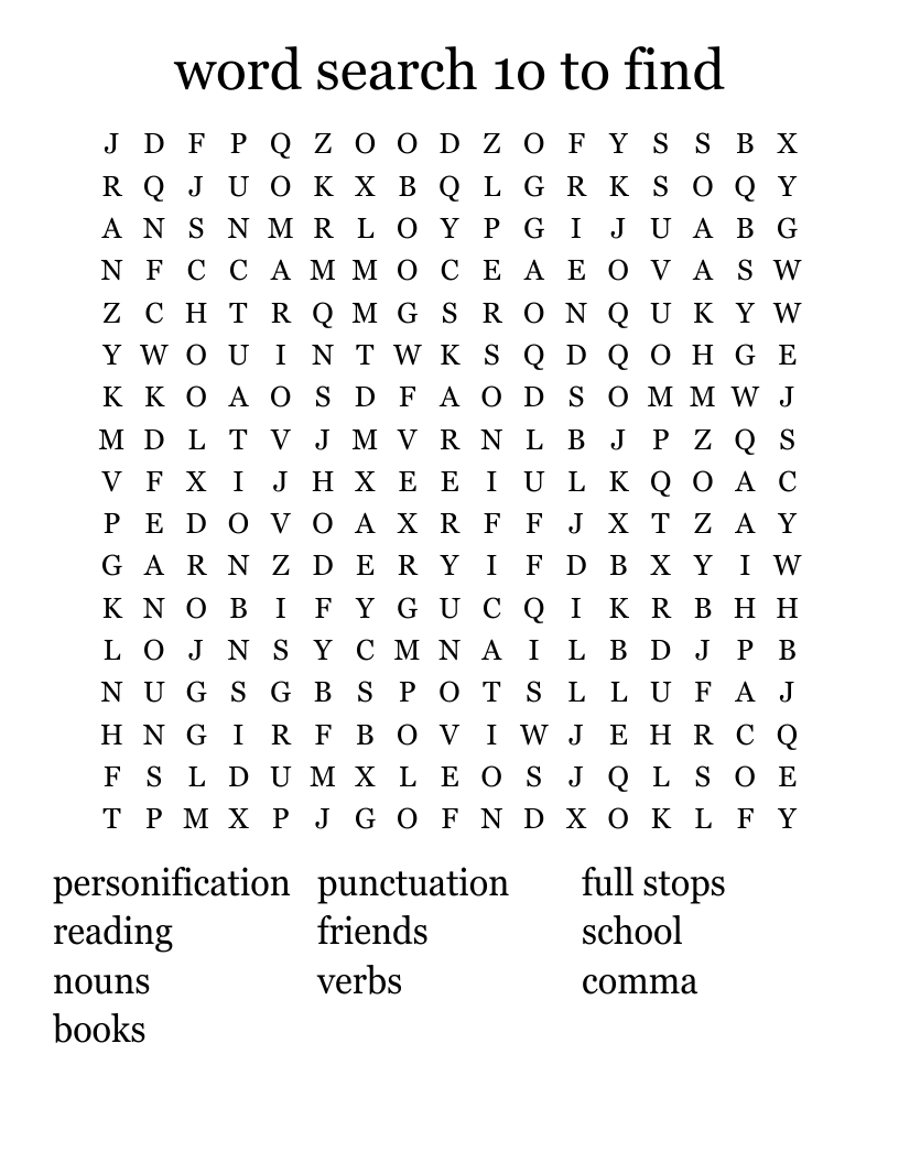 word search 1o to find - WordMint