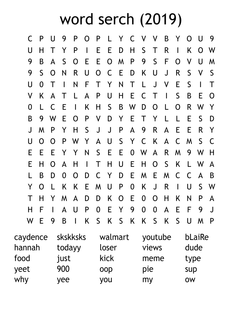 word serch (2019) Word Search - WordMint