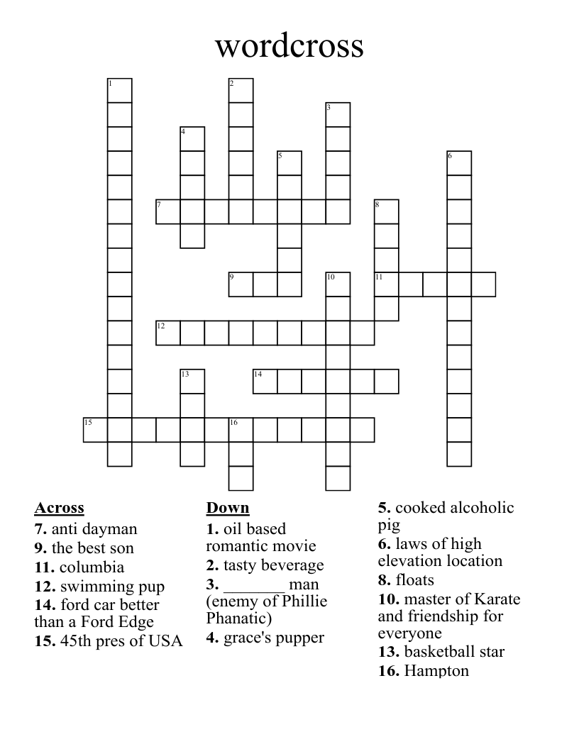 wordcross Crossword - WordMint