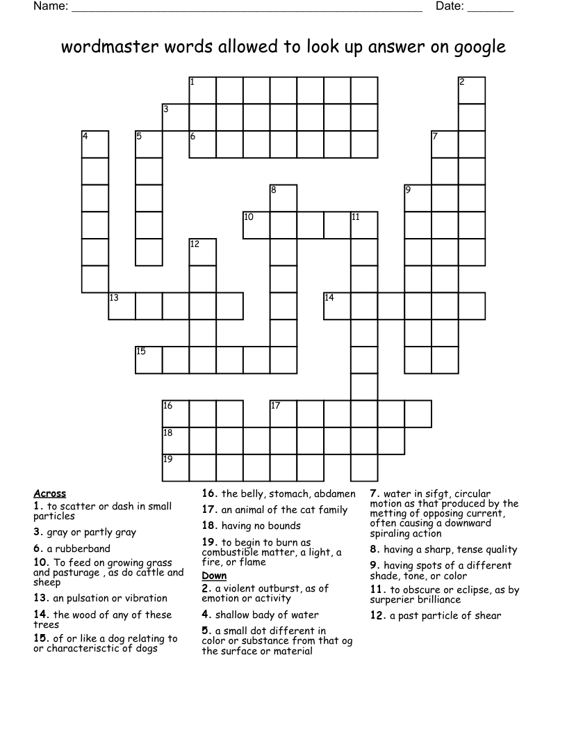 Wordmaster Words Allowed To Look Up Answer On Google Crossword WordMint