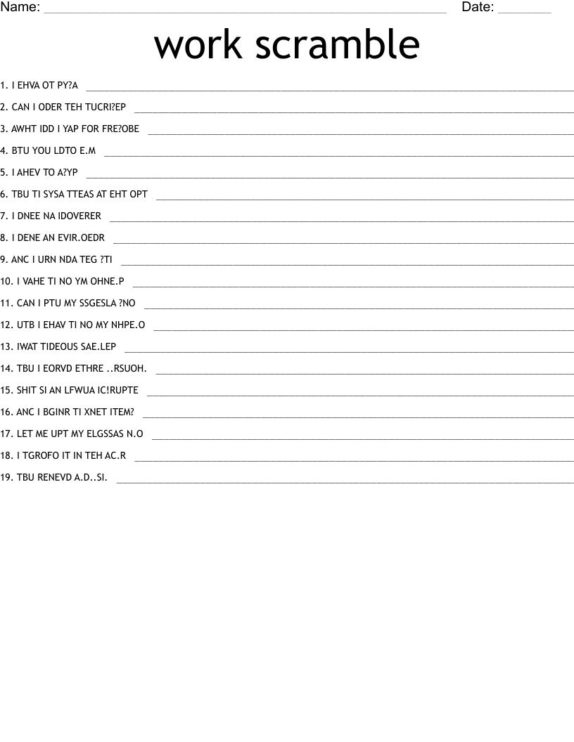 work scramble - WordMint