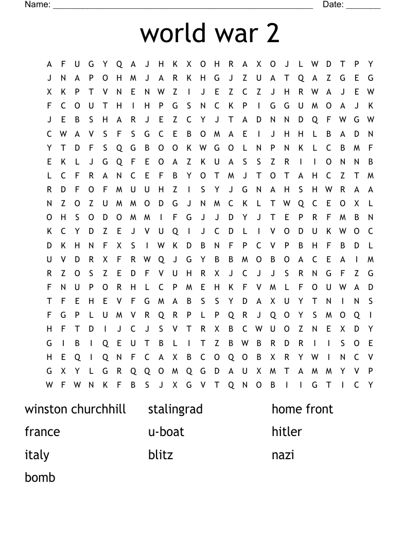 World War 2 Word Search WordMint world-war-2-word-search-wordmint