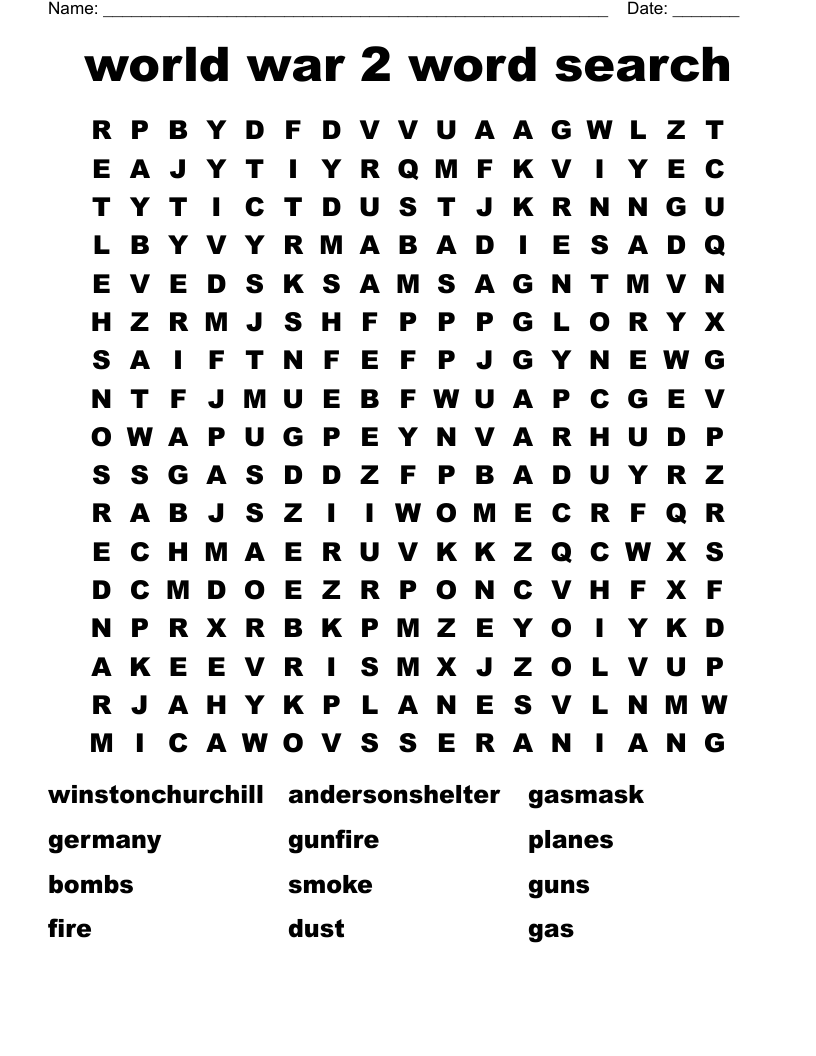 world war 2 word search - WordMint