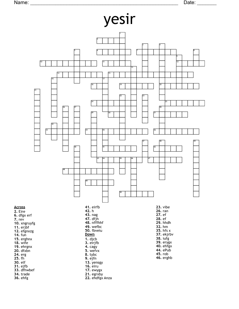 yesir Crossword - WordMint