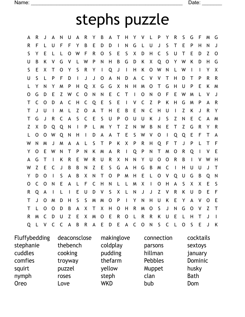 stephs puzzle Word Search - WordMint